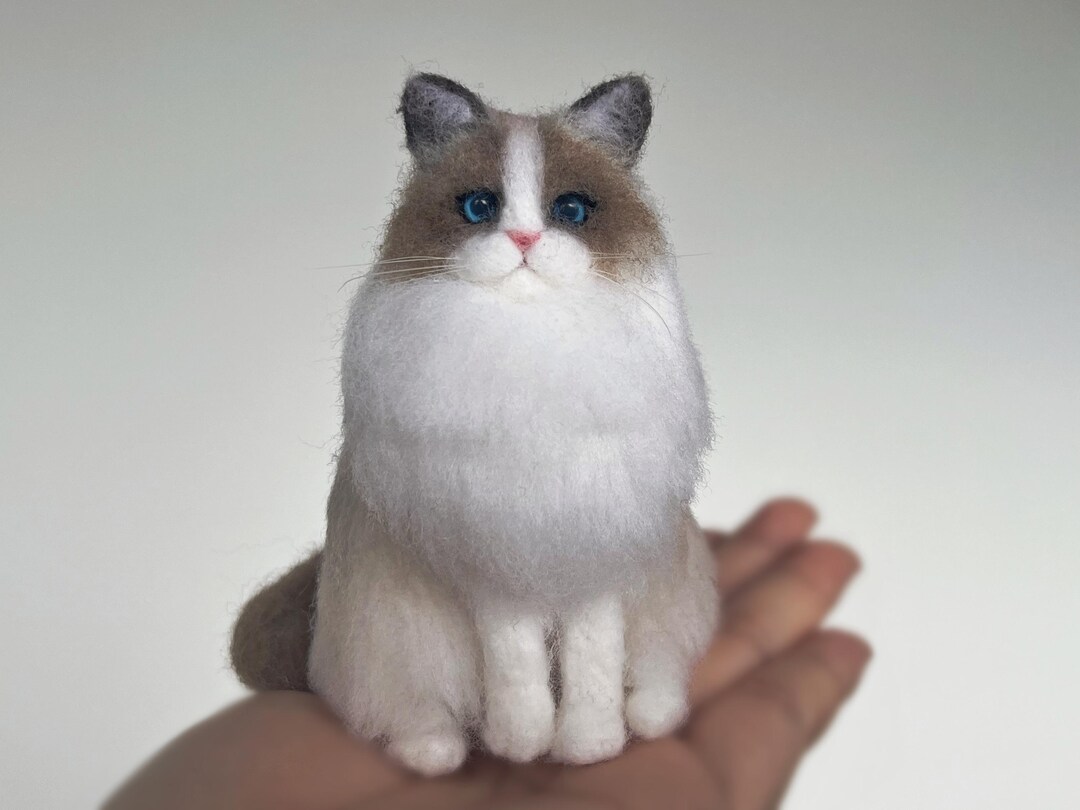 Custom Needle Felted Ragdoll Cat Figurine| Custom Wool Felting Cat ...