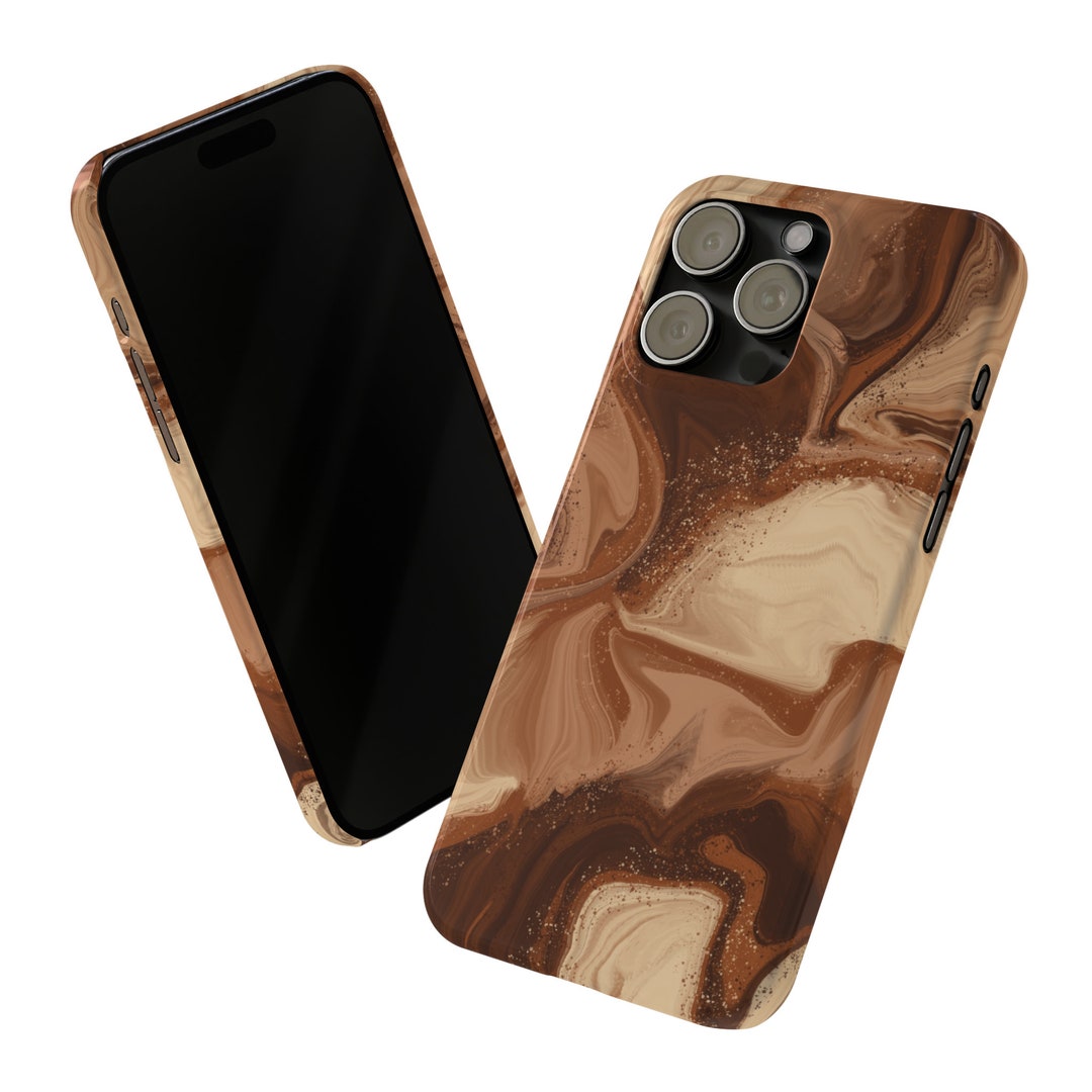 IPhone 15 Slim Case Marble Design Phone Case Coffee Colour - Etsy