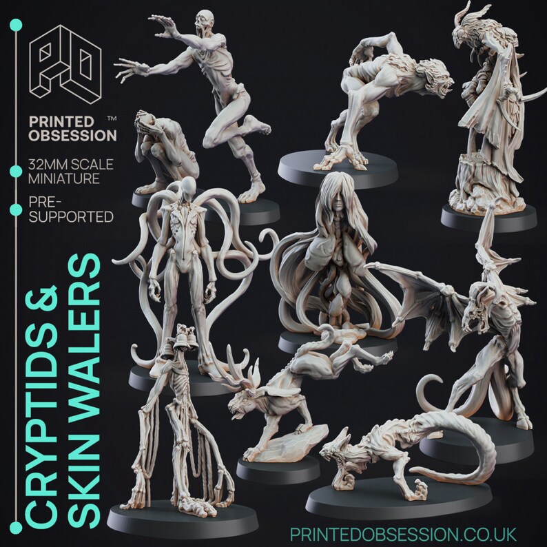 10 Pack Cryptids & Skin Walkers Dnd Printed Obsession - Etsy