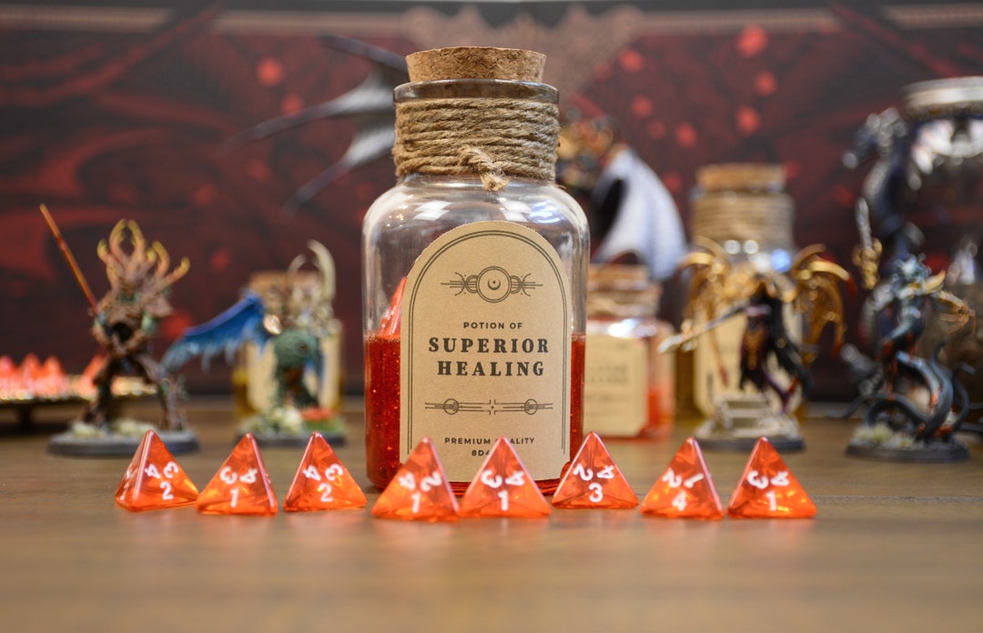 D&D Potion of Healing Large Bottle and Small Bottle set of 2 - Etsy