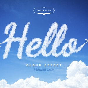 Cloud Text Photoshop Action || Photo Editing Tools, Photoshop Addon ...