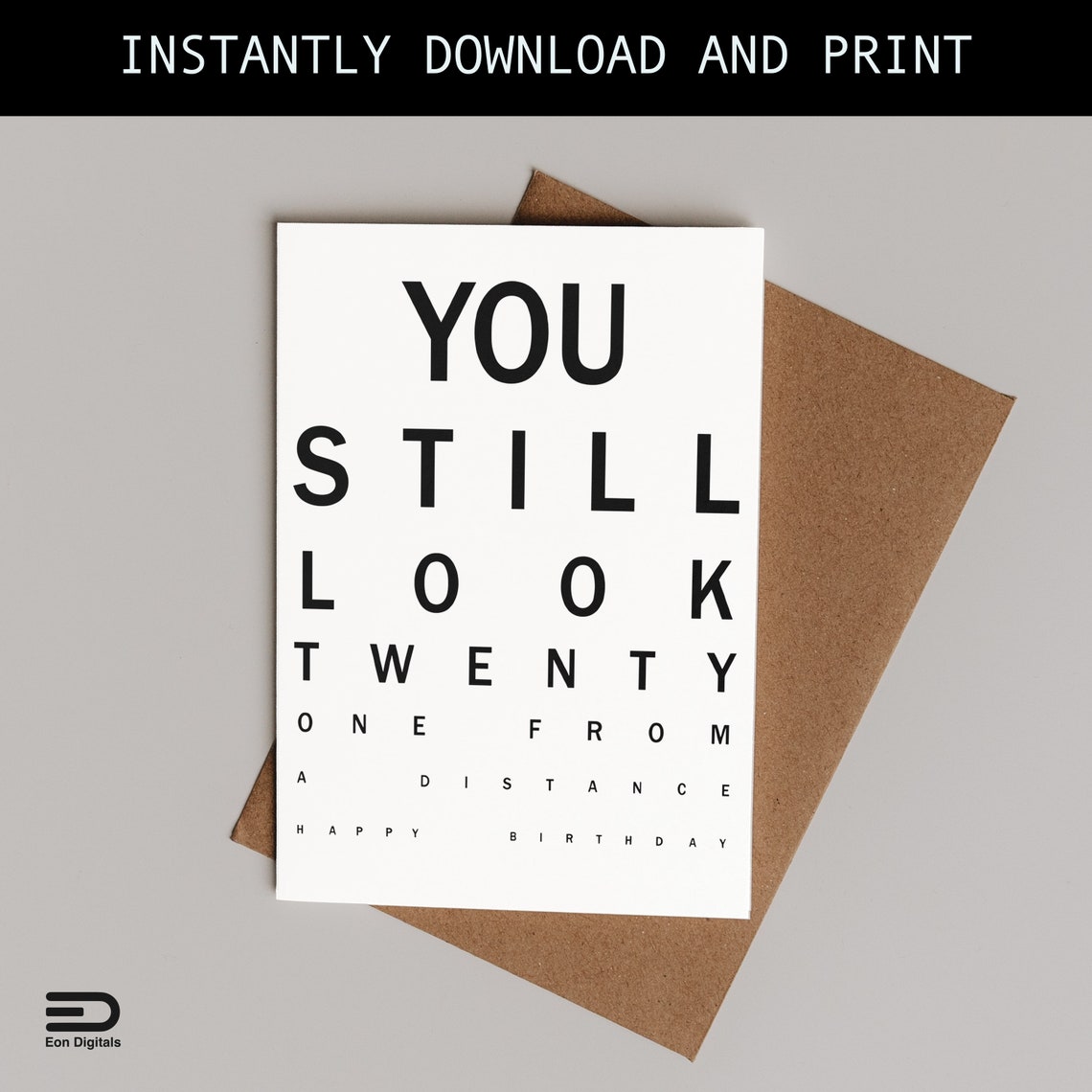 Funny Blind Birthday Card | Funny Birthday Cards, Digital Card, for Her ...
