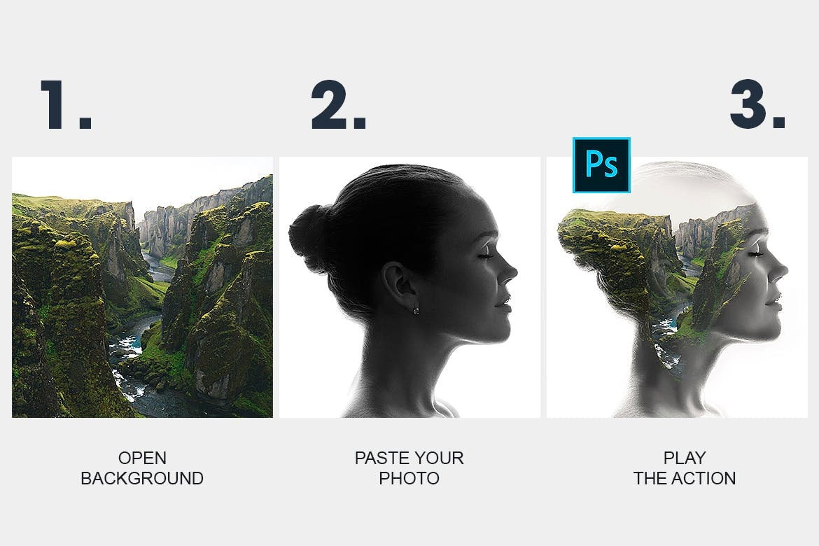 Double Exposure Photoshop Action || Photo Editing Tools, Photoshop ...