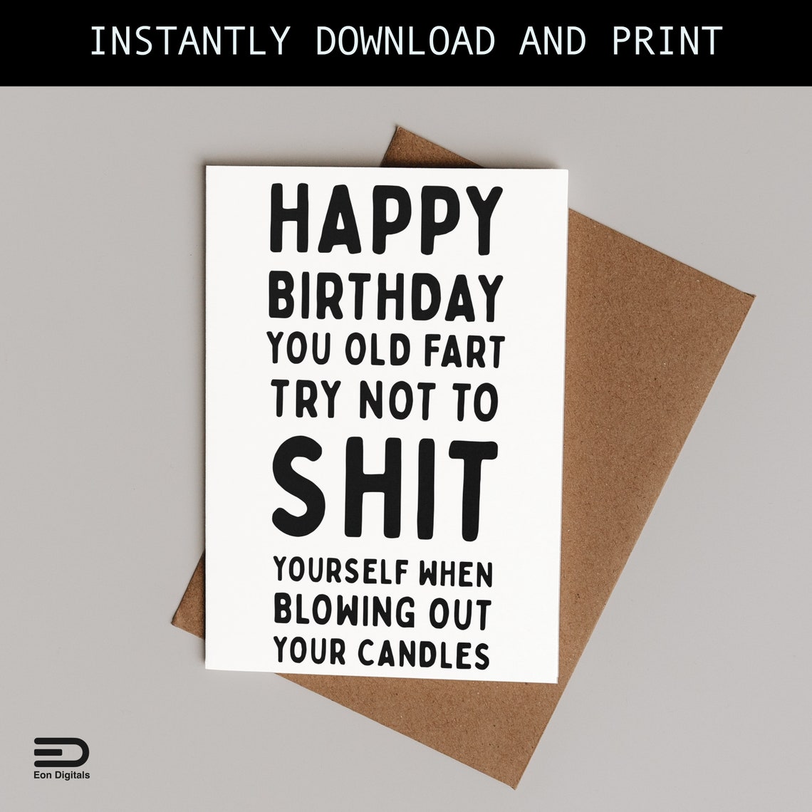 Old Fart Birthday Card | Funny Birthday Cards, Digital Card, for Her ...