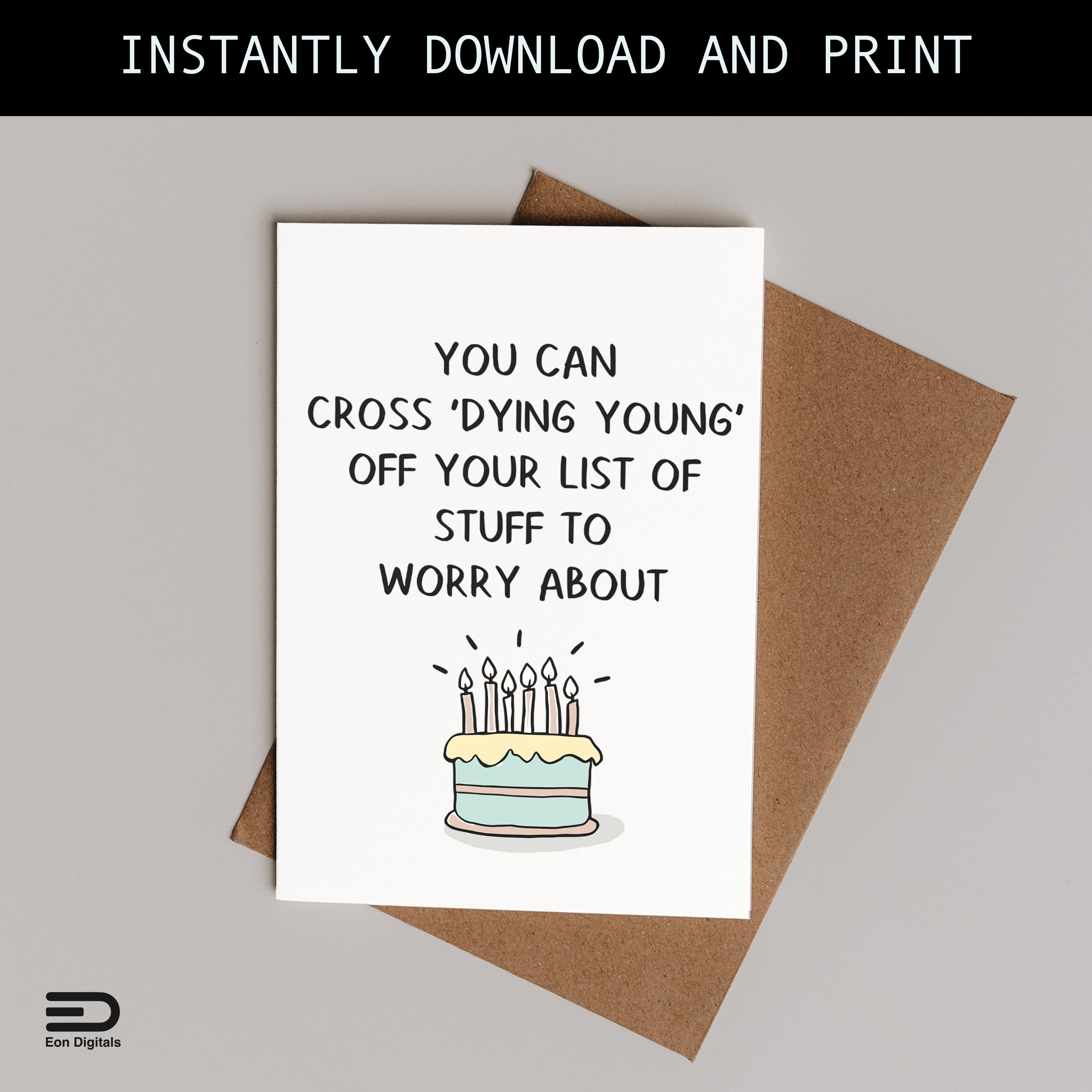 Funny Old People Birthday Card Funny Birthday Cards, Digital Card, for ...