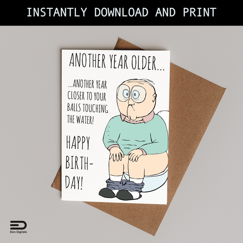 Old Man Birthday Card Funny Birthday Cards, Digital Card, for Her, for ...