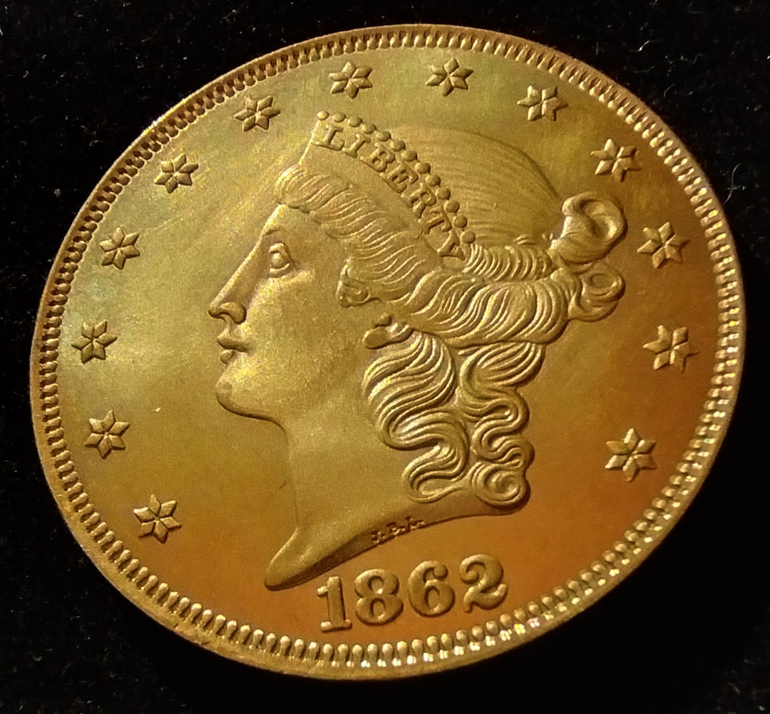 1862 US Gold Coin Liberty Head 20 Dollar Double Eagle - Etsy