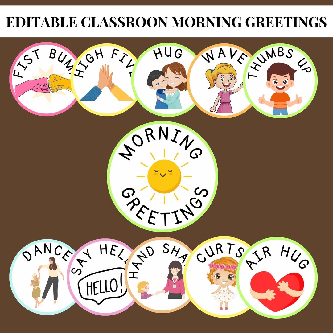 Classroom Morning Greeting Display Pack Morning Greeting for Students ...