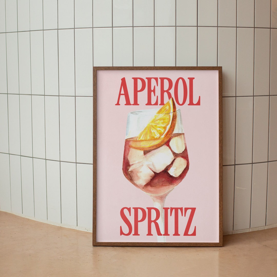Aperol Spritz: Retro Classic Cocktail 01 | Retro Colorful Mid Century ...
