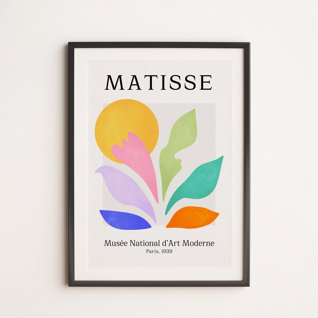 Sun & Leaves: Matisse Pastel Series 04 | Retro Matisse Colorful Mid ...