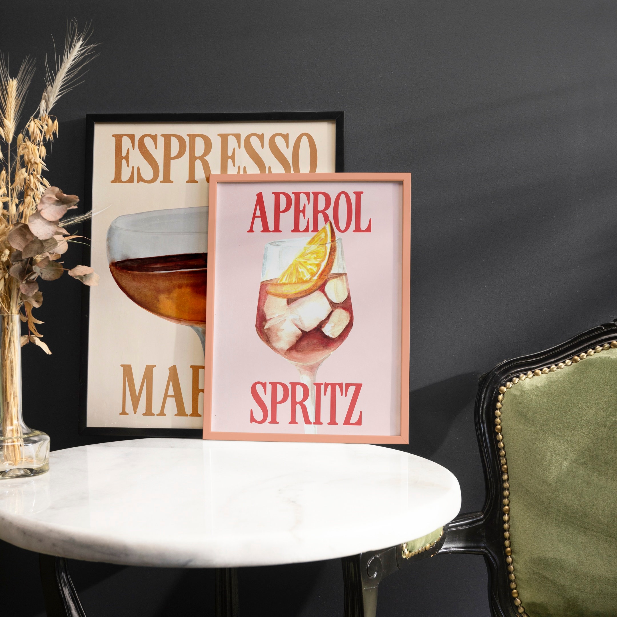 Aperol Spritz & Espresso Martini: Retro Classic Cocktail (set of 2 ...
