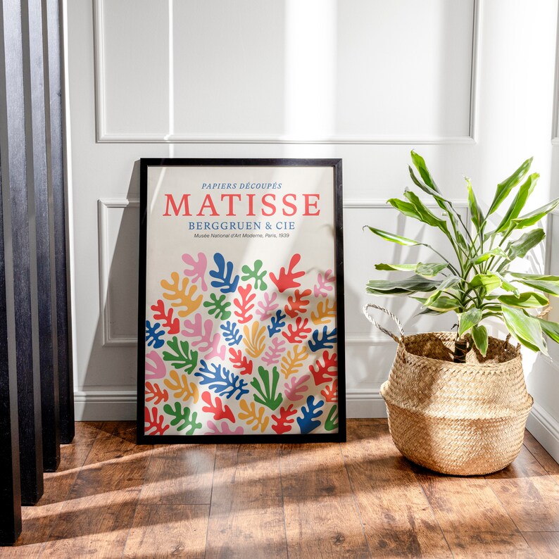 Matisse Paper Collage Retro Matisse Colorful Mid Century Abstract ...