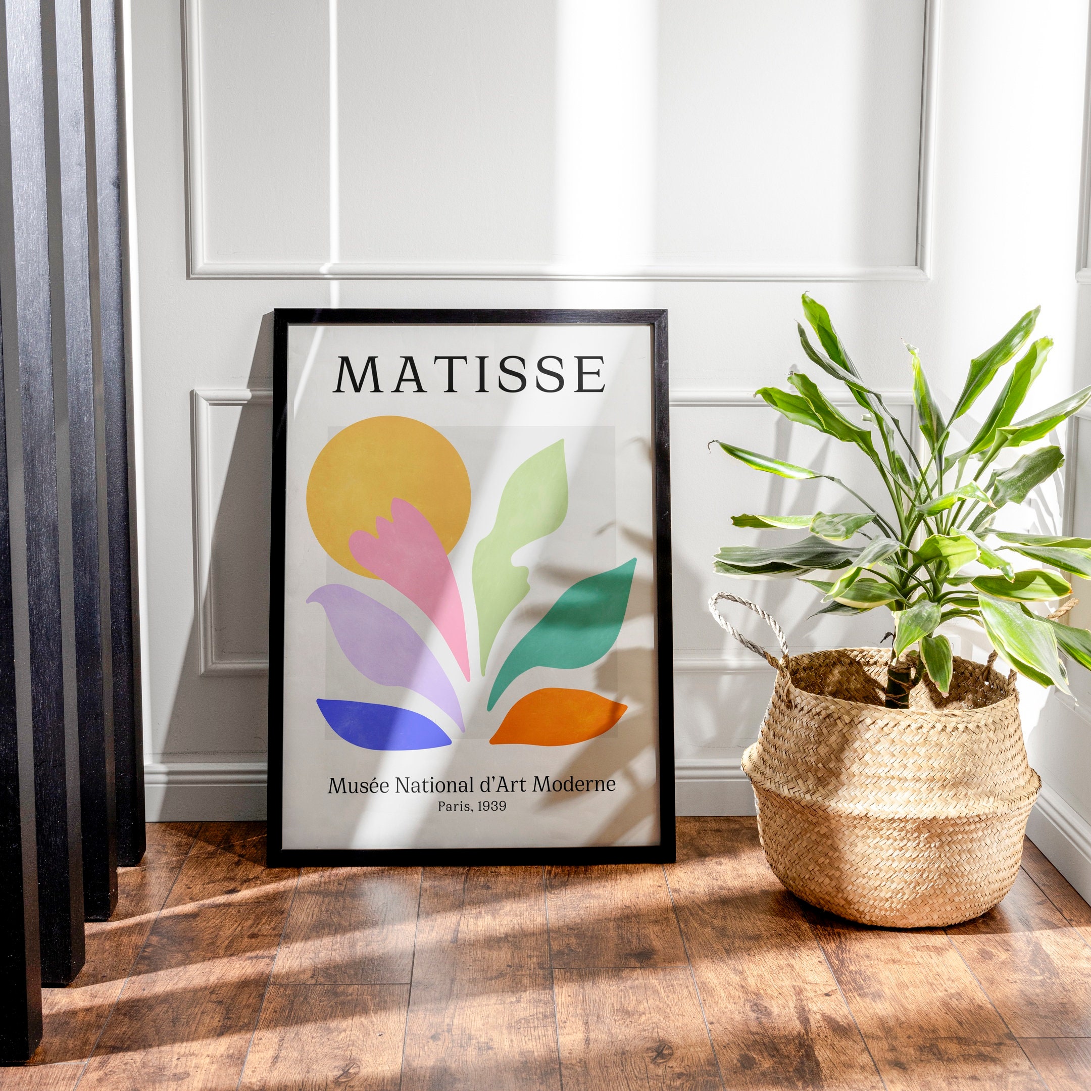 Sun & Leaves: Matisse Pastel Series 04 | Retro Matisse Colorful Mid ...