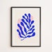 Blue Matisse Ferns I | Retro Matisse Paper Cutouts Colorful Flower Mid ...