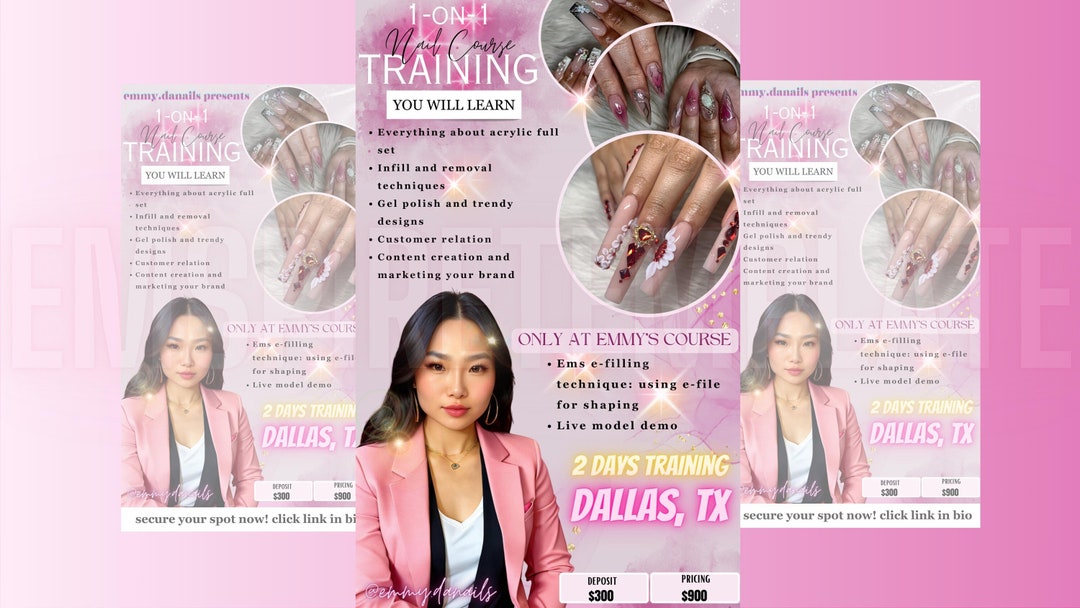 Professional 1 on 1 Nail Class Flyer, DIY Training Masterclass Course ...