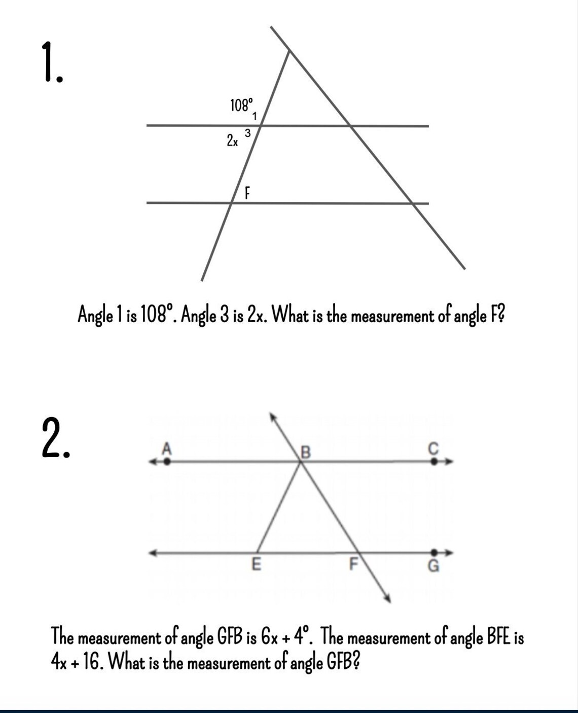 8th Grade Math - Angle Relationships Worksheet - Etsy