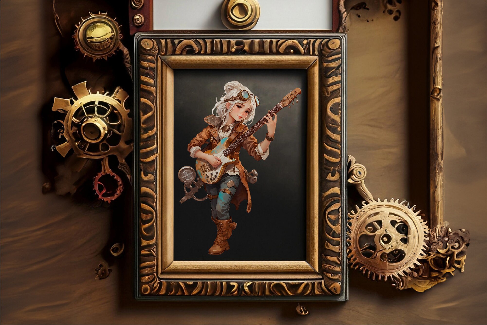 Steampunk Kids Clipart, Watercolor Steampunk Girl and Boy Children ...