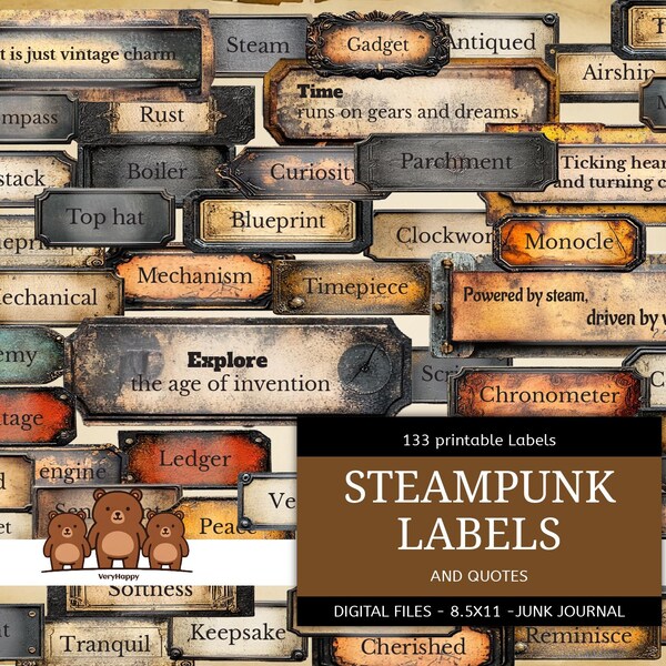 Steampunk Labels - Etsy