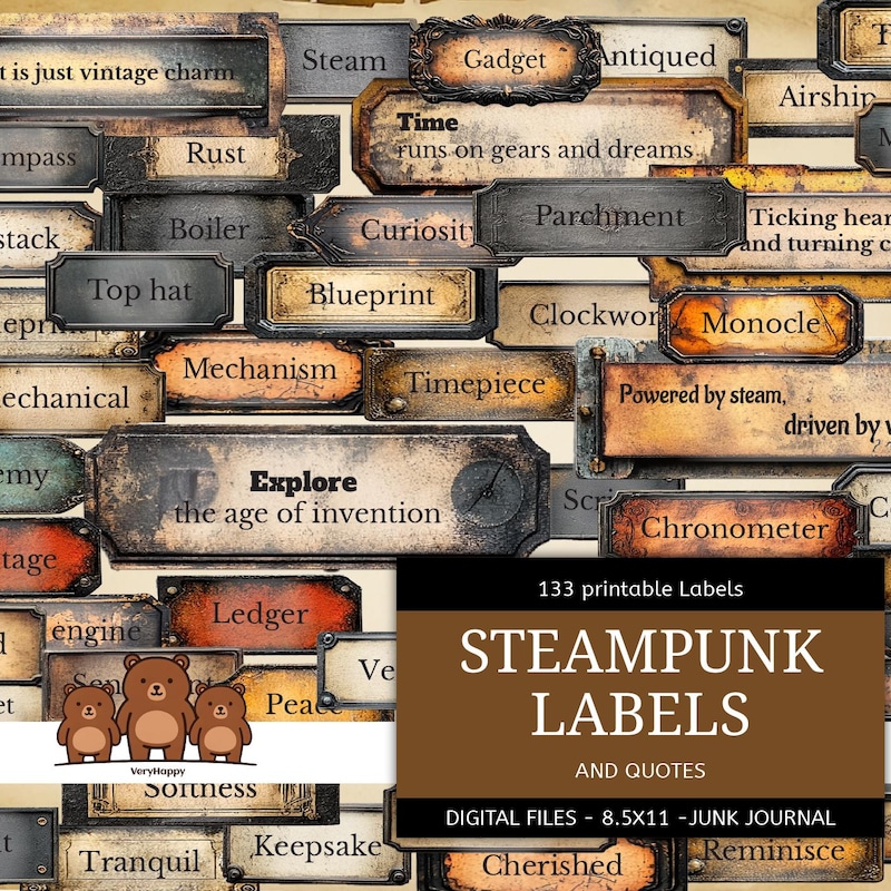 Steampunk Labels - Etsy