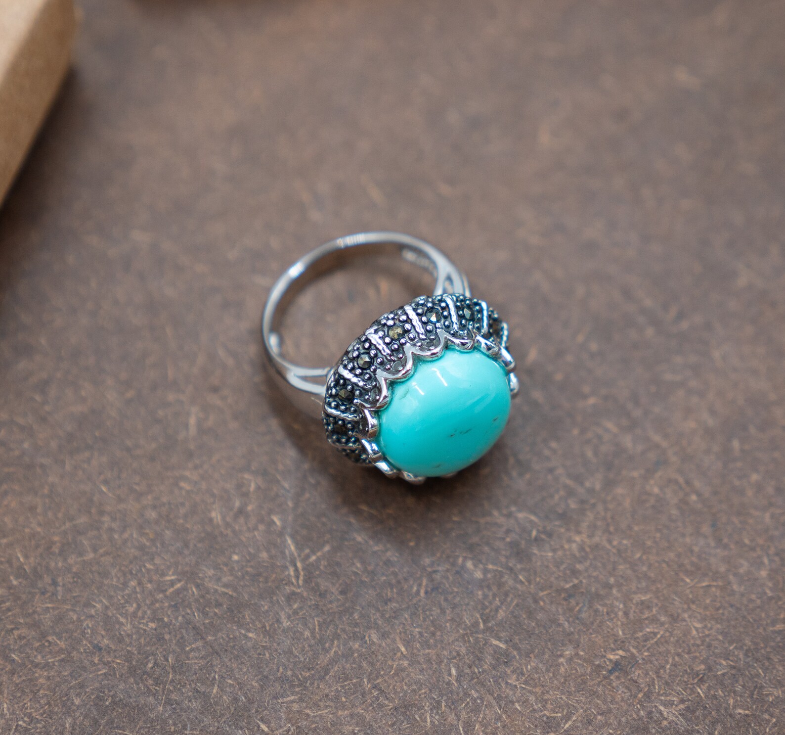 Silver and Turquoise Ring, Silver Turquoise Flower Ring for Woman ...
