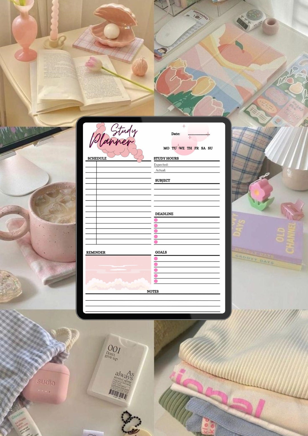 Kawaii Study Planner, Study Tracker, Reading List, to Do List, High ...