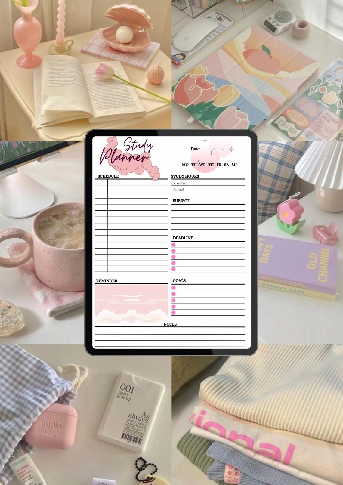 Kawaii Study Planner, Study Tracker, Reading List, to Do List, High ...