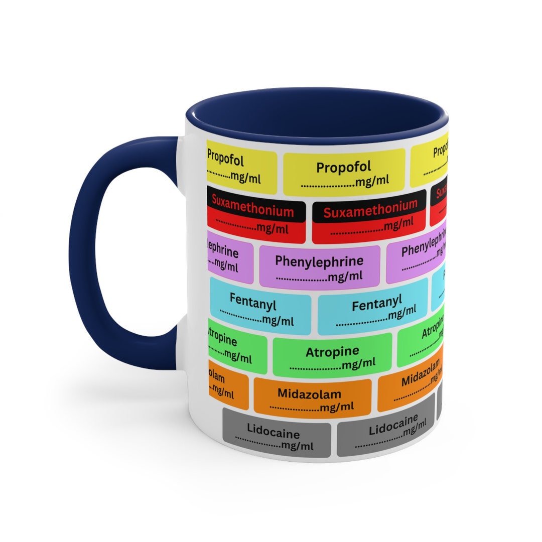 Anesthesia Mug Drug Label Anesthetic Mug Gift for Doctor Mug for Nurse ...
