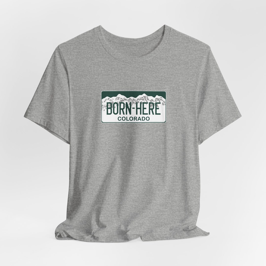 Colorado CO Born Here License Plate Rocky Mountain High Unisex Jersey ...