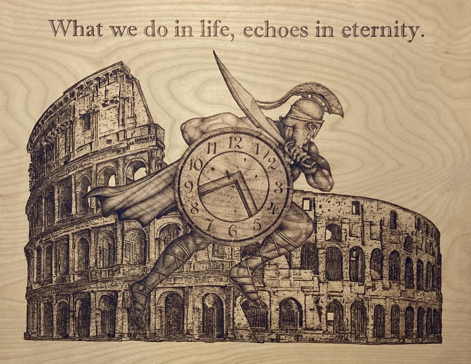 8.5 X 11in Print of a Gladiator and the Roman Colosseum With the Quote ...