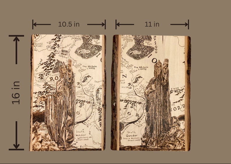 Argonath Statues With the Map of Middle-earth as a Background - Etsy