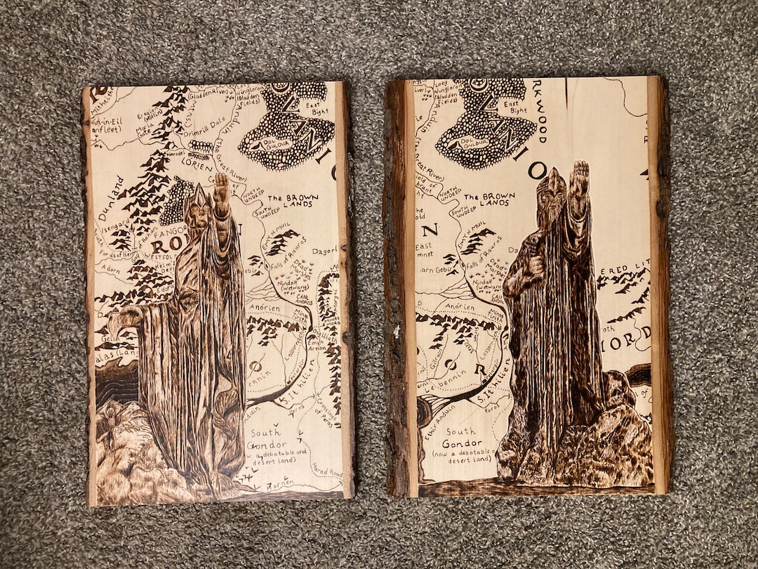 Argonath Statues With the Map of Middle-earth as a Background - Etsy