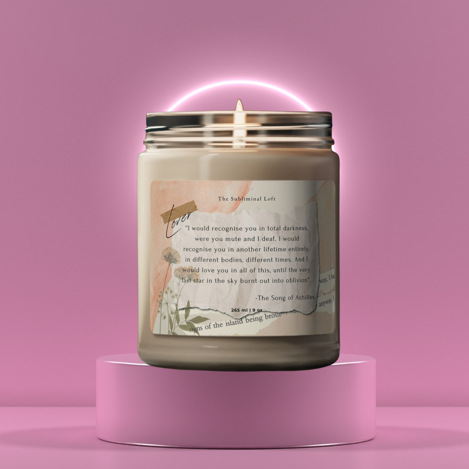 Achilles' Poem to Patroclus Candle | LOVE POEM CANDLE | Eternal Passion ...