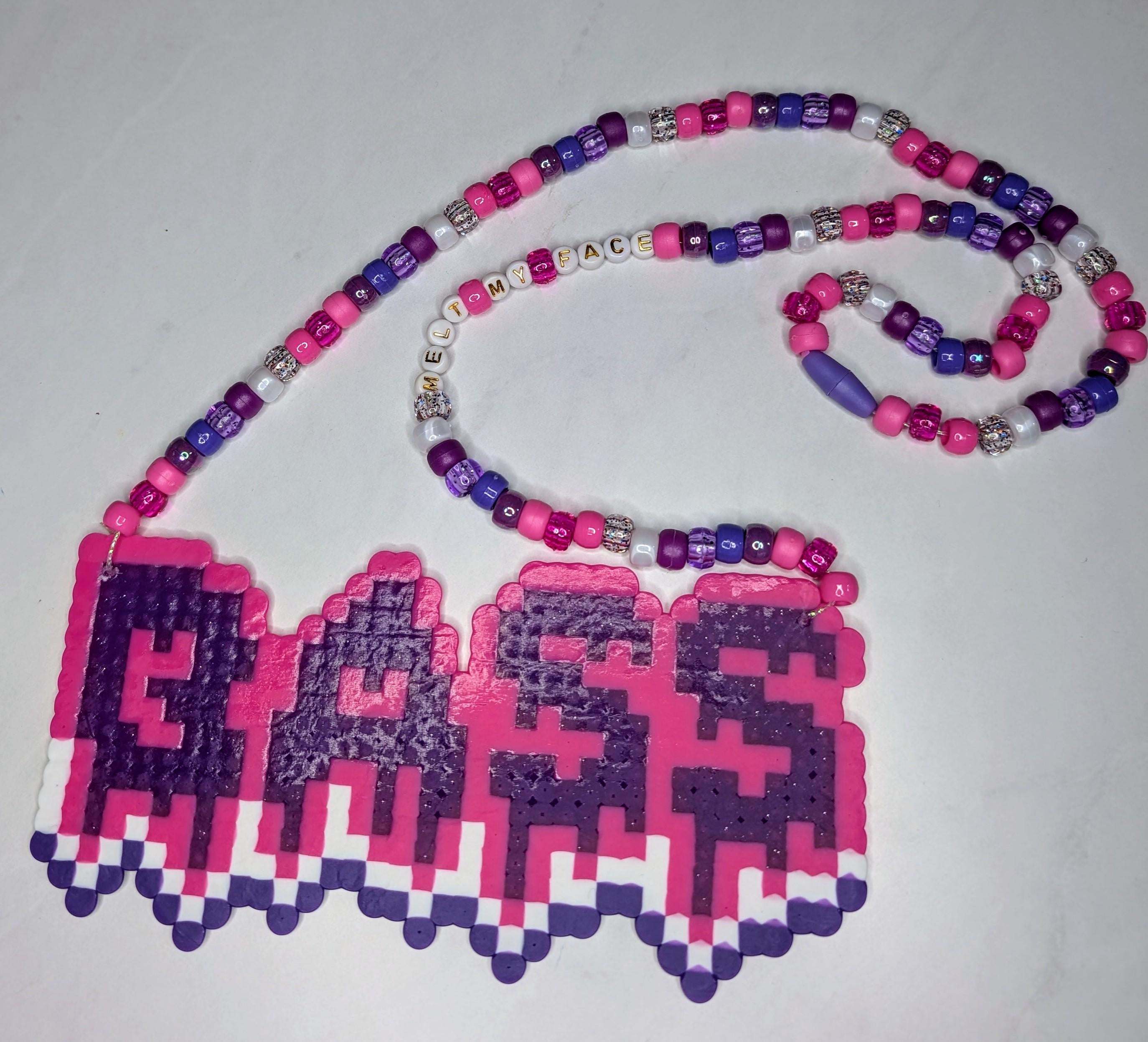 Melt My Face Bass Perler Kandi Necklace - Etsy
