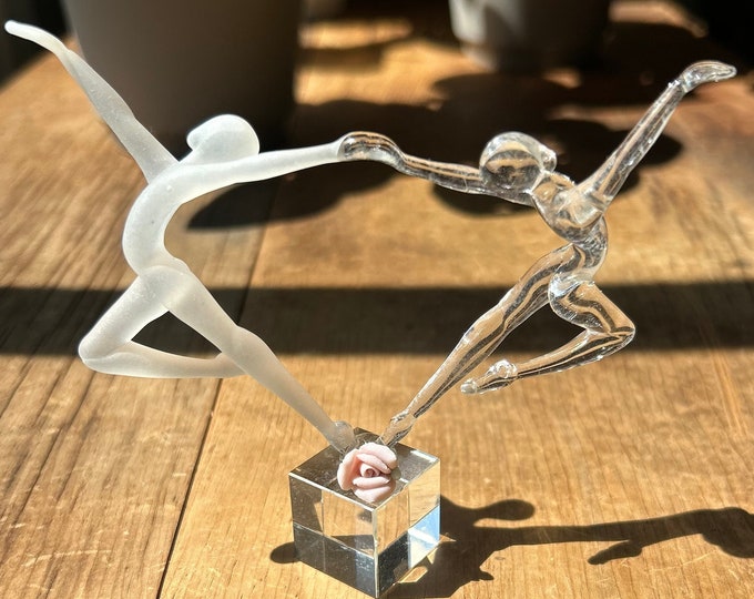 Beautiful Ballet Dancers Figurine of Clear/etched Crystal - Etsy