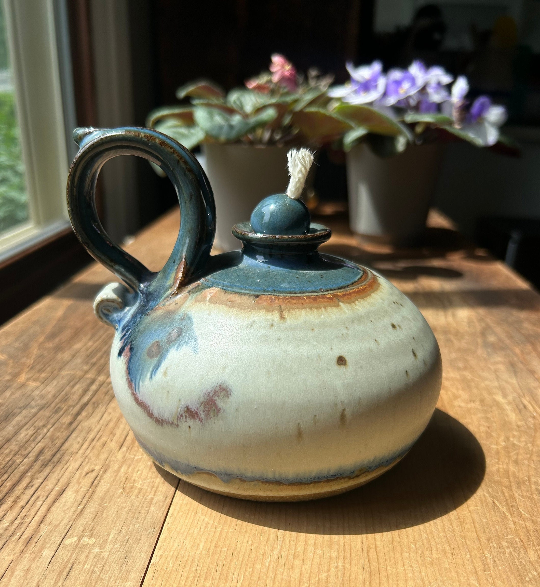 Vintage Studio Oil Lamp With Wick, Chamberlain Pottery, Clear Lake ...