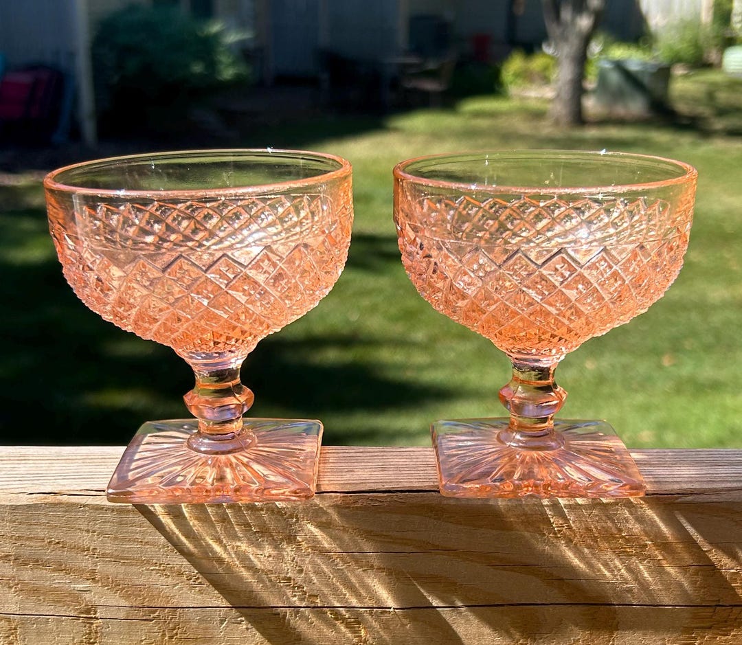 Miss America Pattern Pink Depression Glass Sherbet/champagne/dessert ...
