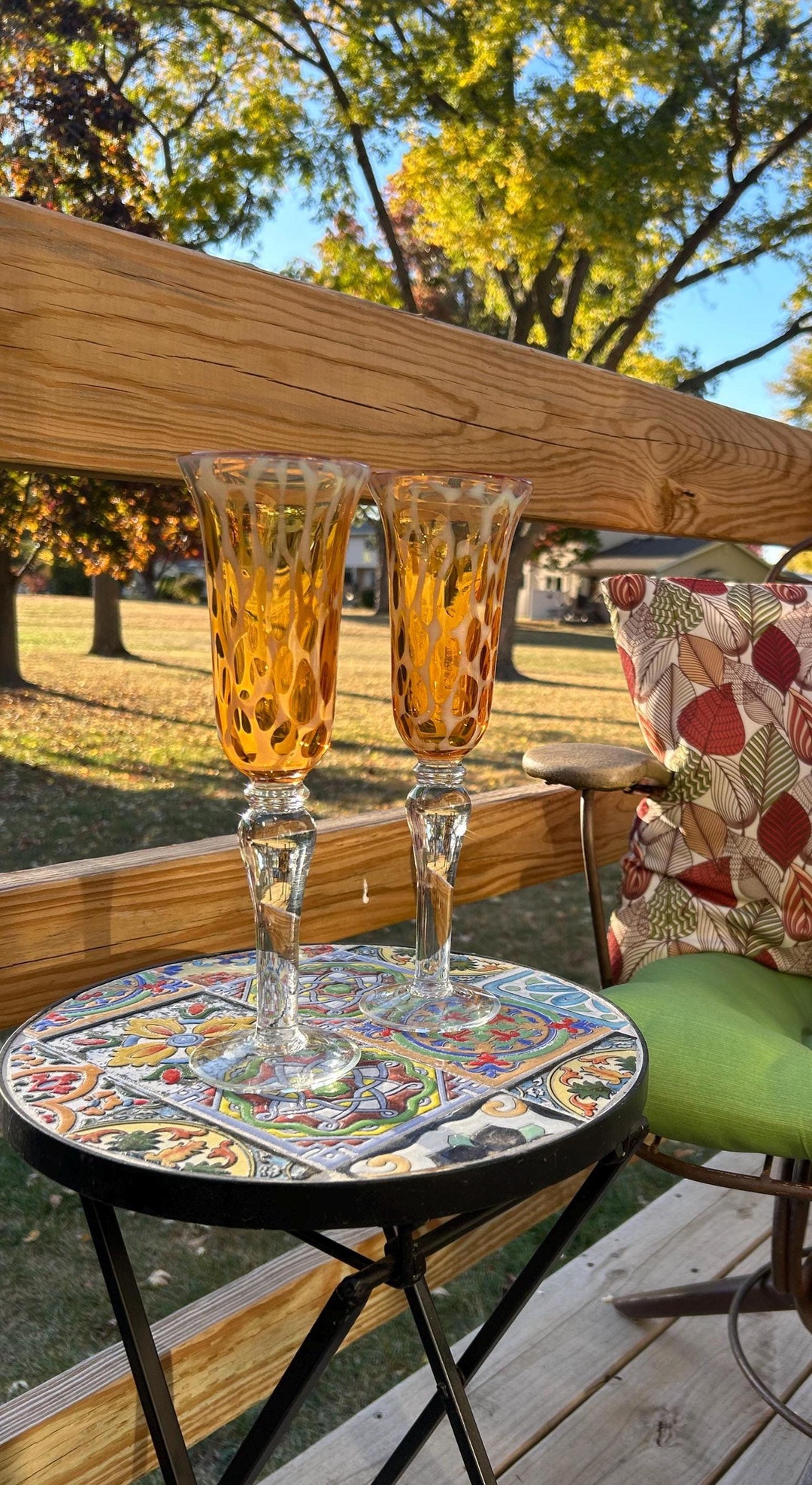 Set of 2 Amber Tortoise Shell Champagne/wine Goblets - Etsy