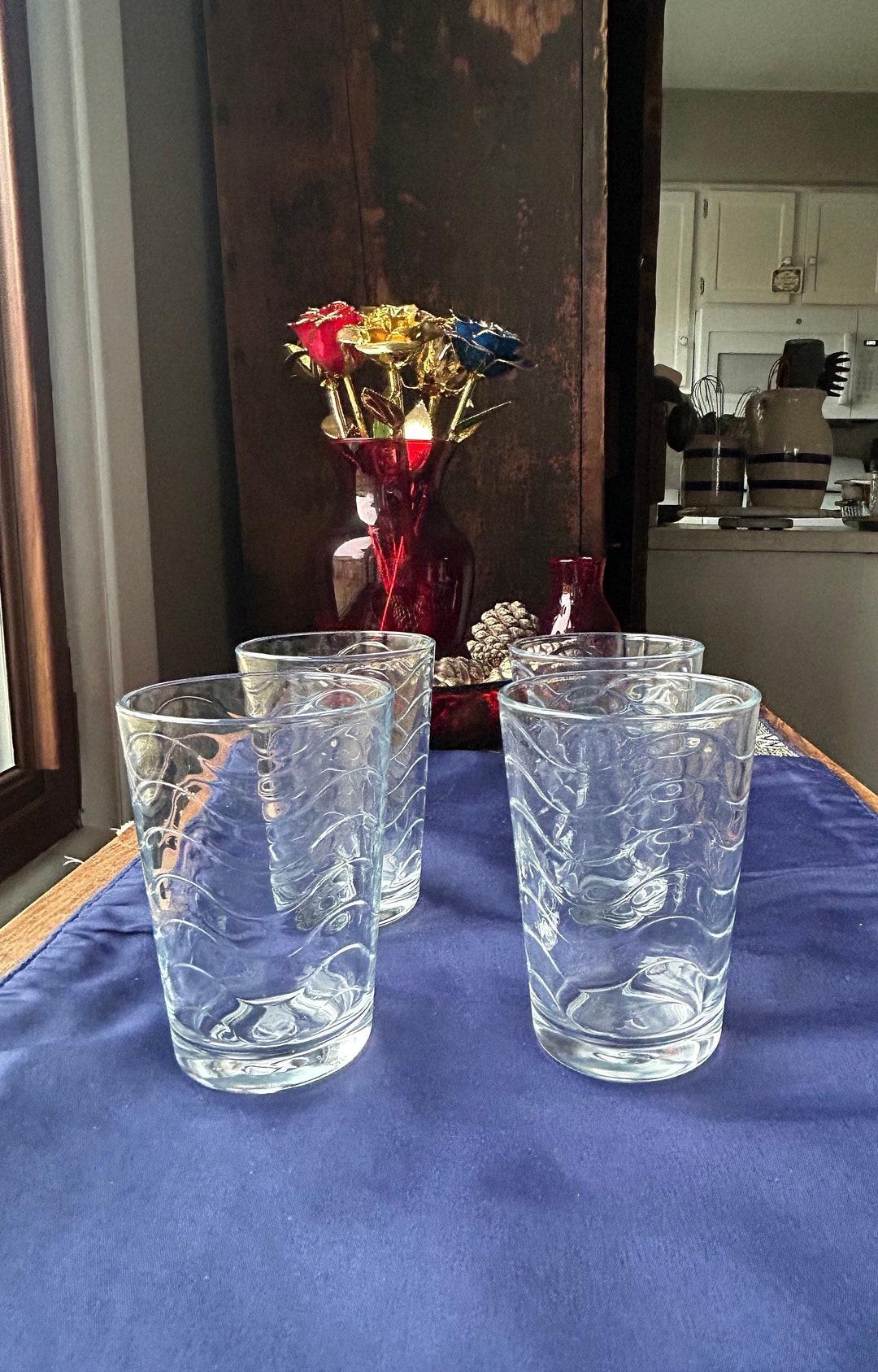 Set of 4 Circleware wave Juice Glasses - Etsy