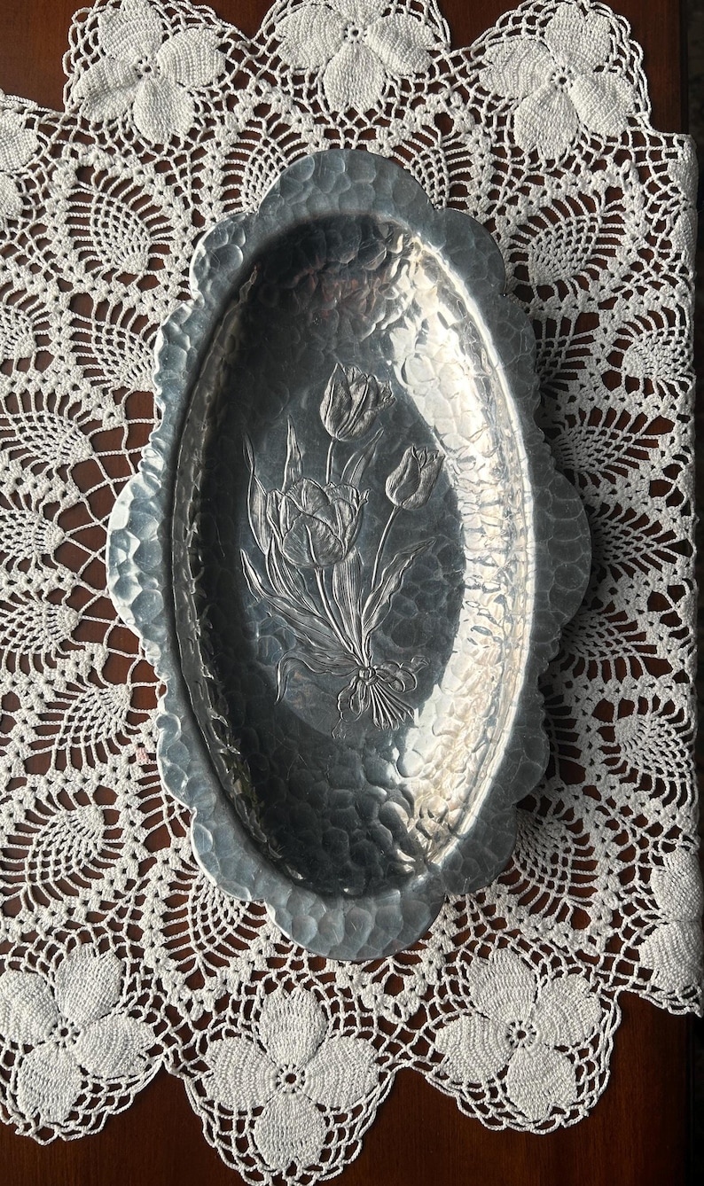 Vintage Rodney Kent #406 Tulips Hand Wrought Creations Hammered ...