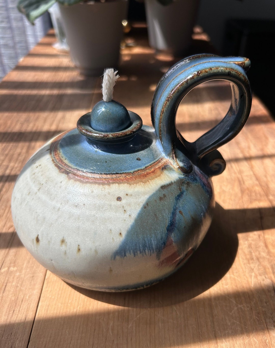 Vintage Studio Oil Lamp With Wick, Chamberlain Pottery, Clear Lake ...