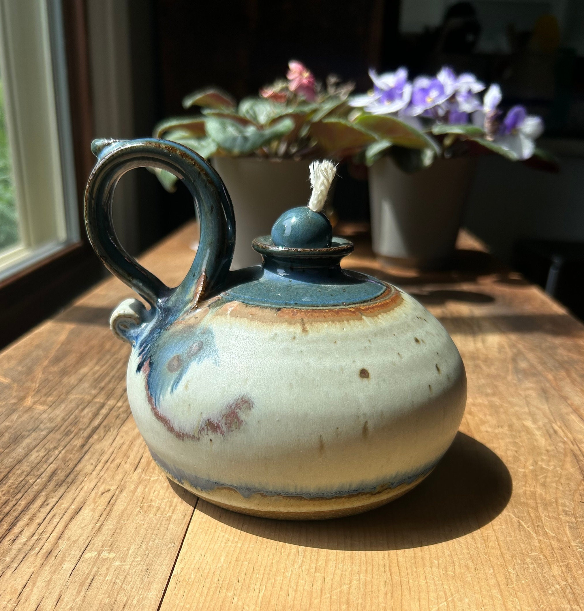 Vintage Studio Oil Lamp With Wick, Chamberlain Pottery, Clear Lake ...