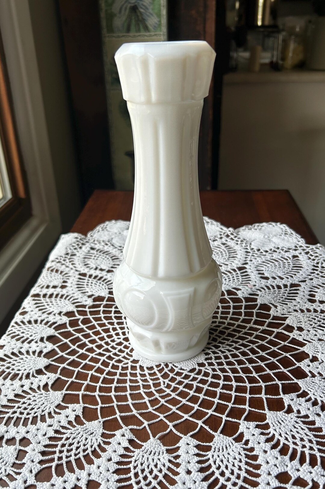 Vintage Wheaton Milk Glass Bullseye Vase - Etsy