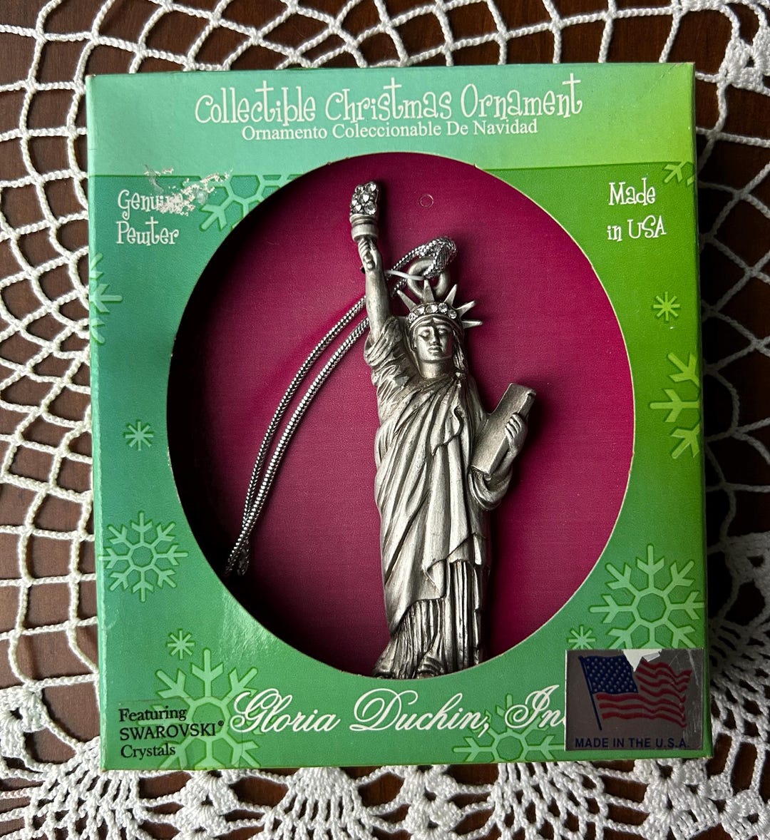 Gloria Duchin Pewter Statue of Liberty Ornament With Swarovski Crystals ...