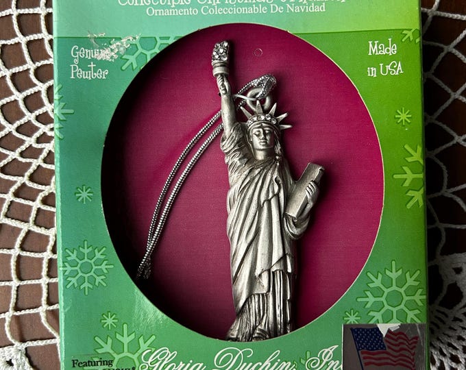 Gloria Duchin Pewter Statue of Liberty Ornament With Swarovski Crystals ...