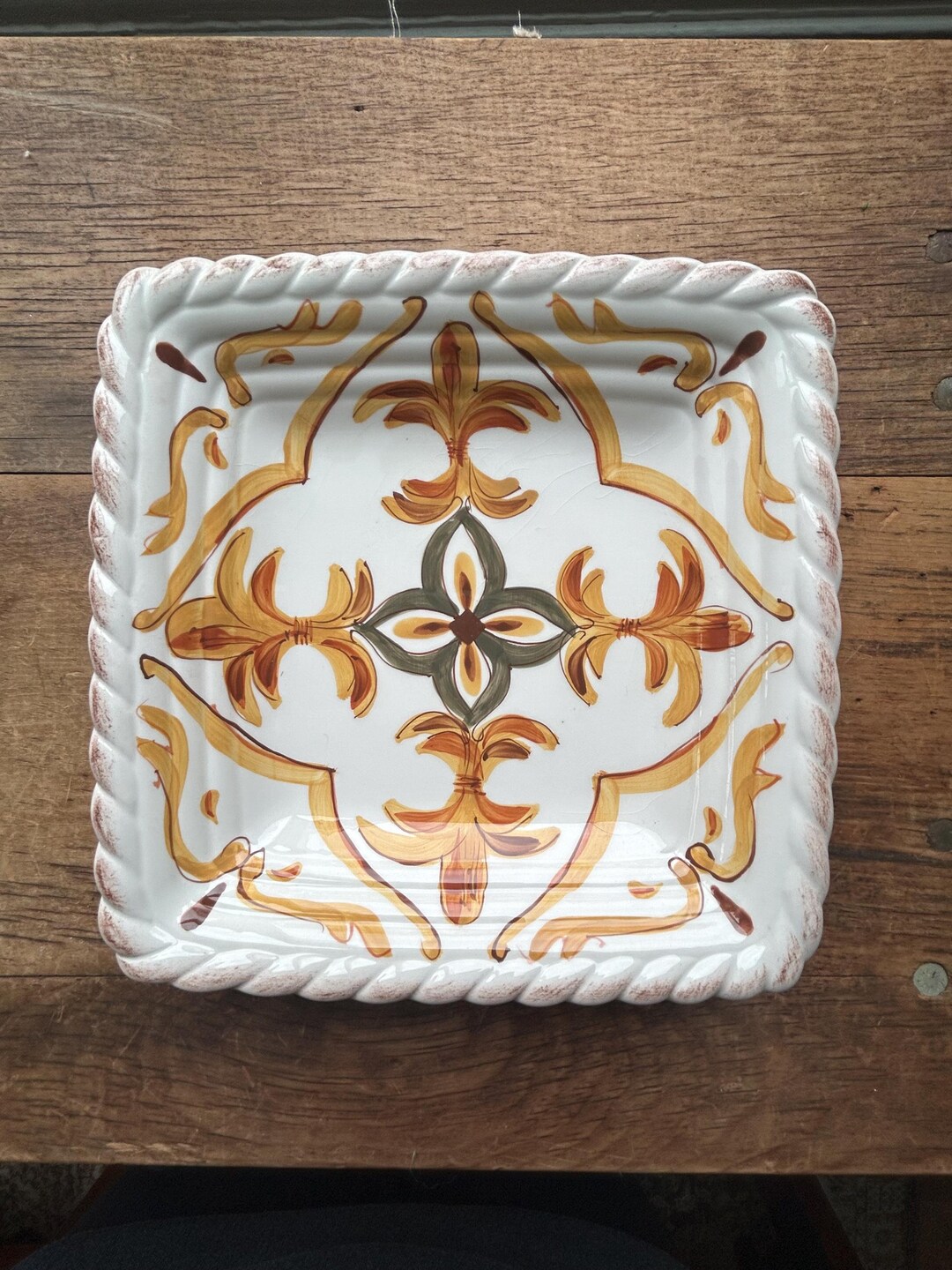 Set of 2 Artimino Tuscan Countryside Sienna Pattern Square Plates - Etsy