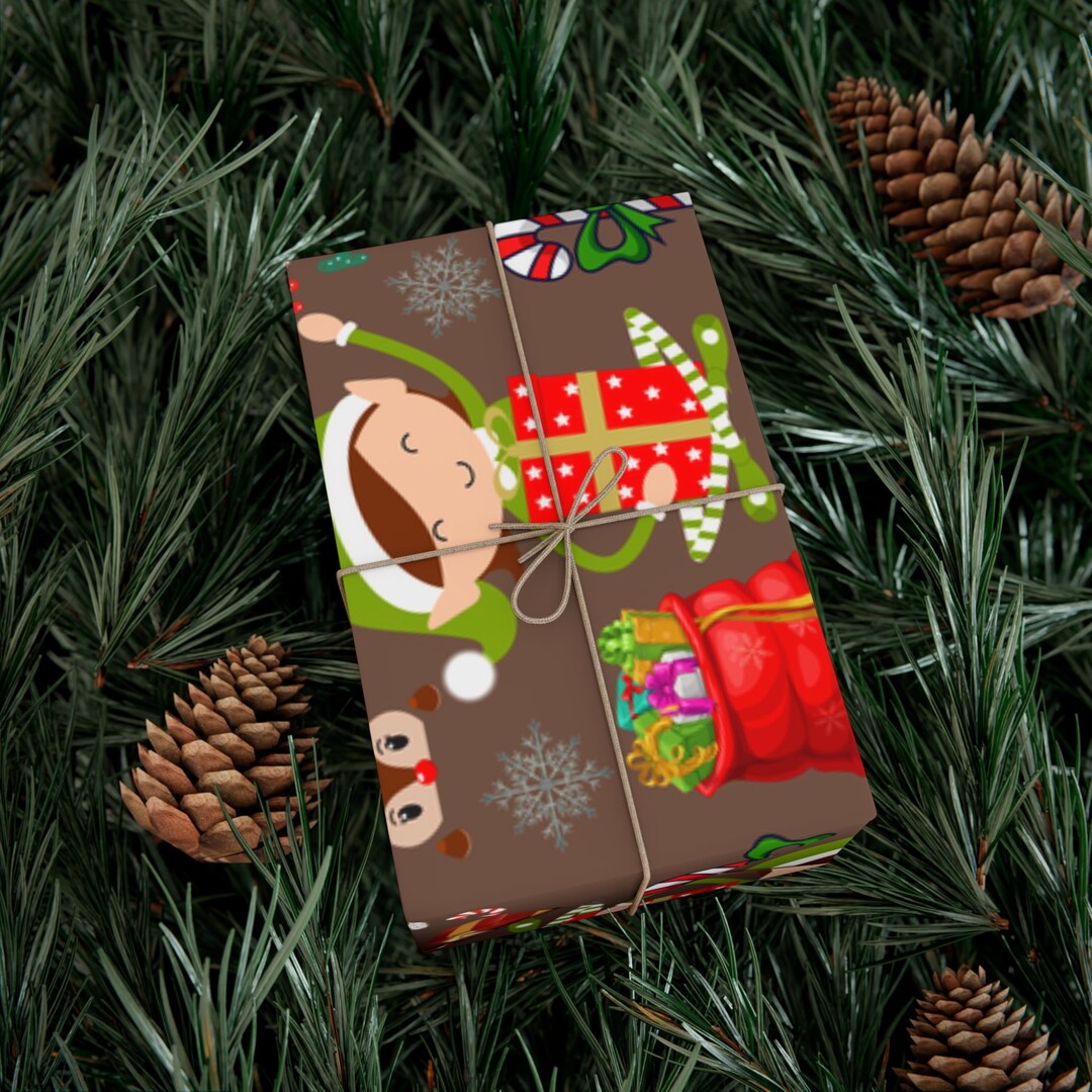 Christmas Elf Gift Wrapping Paper Rolls - Etsy