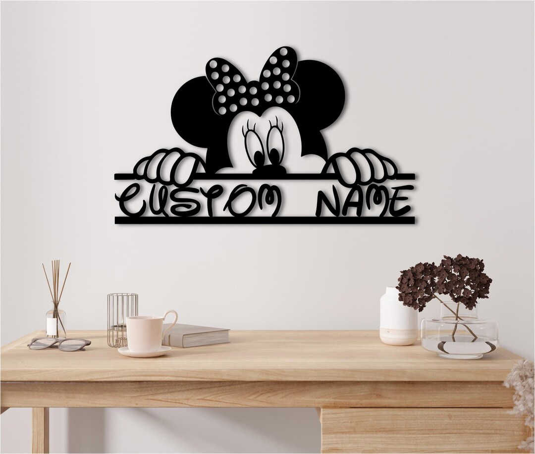 Minnie Custom Sign, Mickey, Metal Wall Sign, Cartoon Character, Metal ...