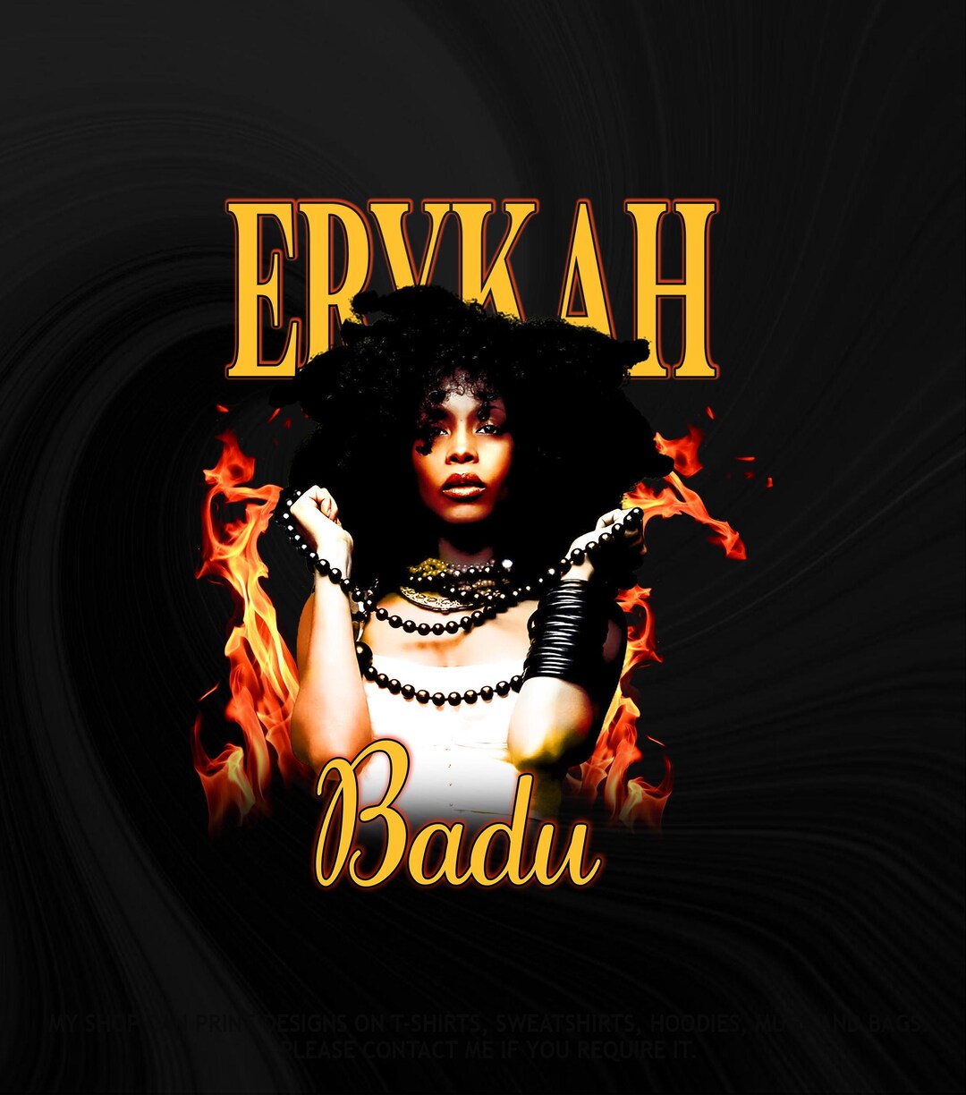 Erykah Badu Png, Erykah Badu T-shirt Design. Png Digital 4500x5100 Px ...