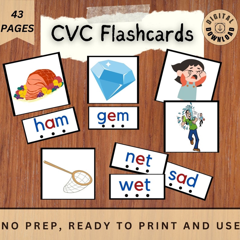 Phonics Flash Cards Phonetic Flashcards Three Part Cards - Etsy
