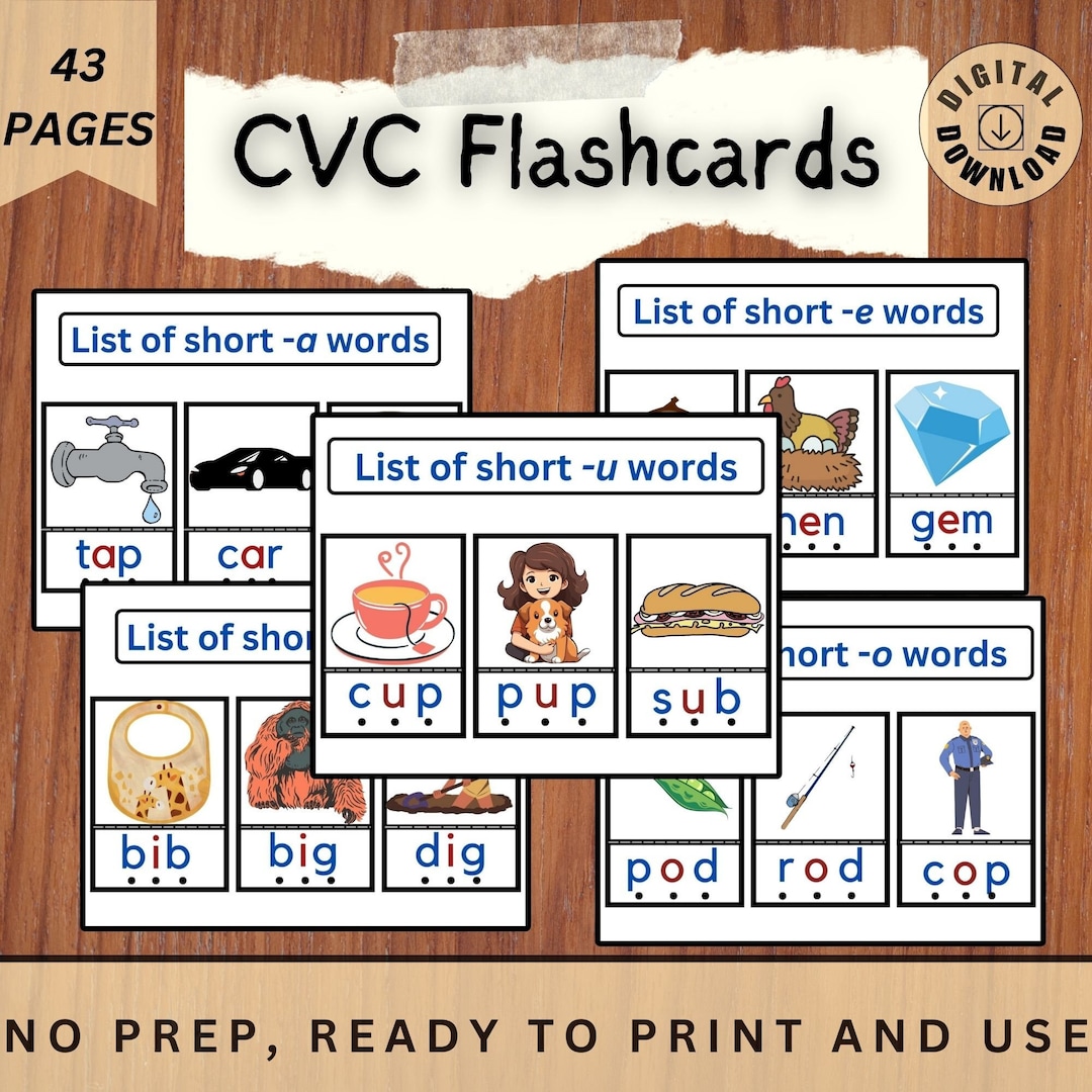 Phonics Flash Cards Phonetic Flashcards Three Part Cards - Etsy